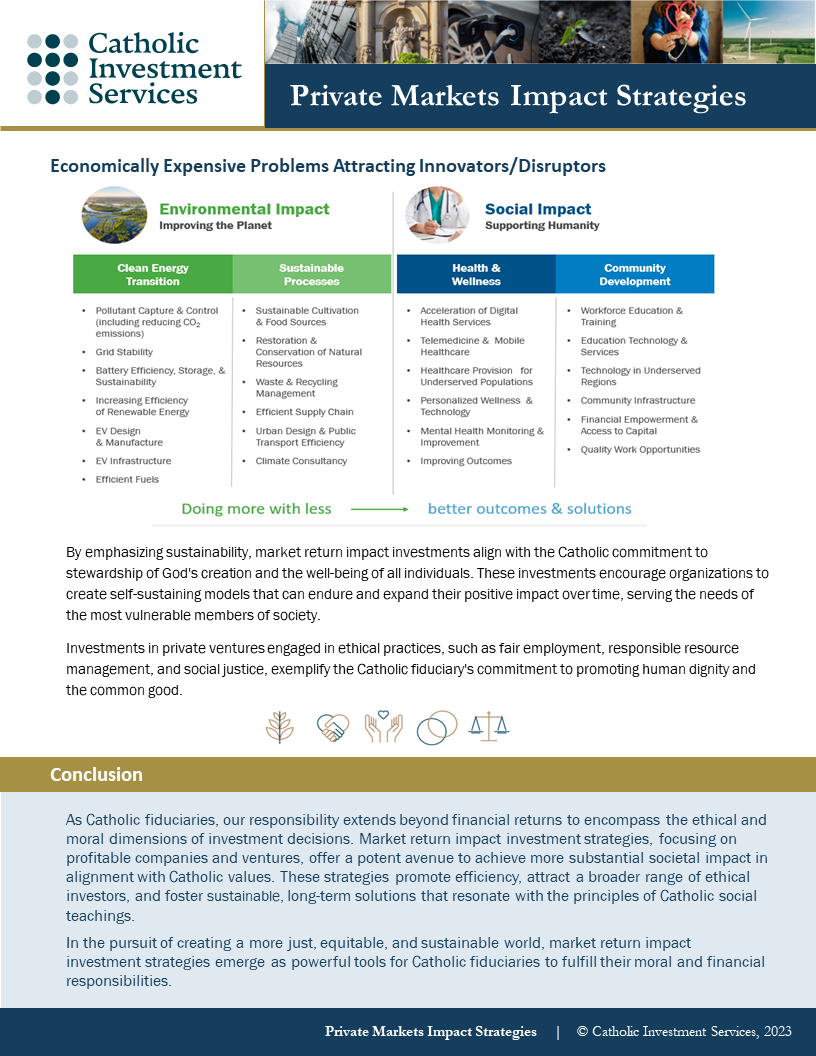Private Markets Impact: The Case for Returns - Catholic Investment Services Private Markets Impact: The Case for Returns - Catholic Investment Services